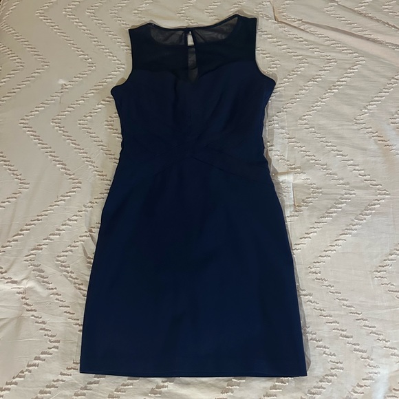 B Darlin | Dresses | B Darling Cocktail Dress Navy With Mesh Detail ...